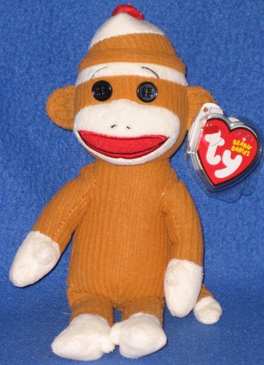 TY SOCKS the TAN SOCK MONKEY BEANIE BABY - MINT with MINT TAGS | eBay