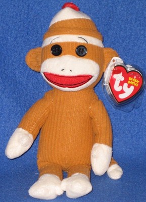 TY SOCKS the TAN SOCK MONKEY BEANIE BABY - MINT with MINT TAGS | eBay