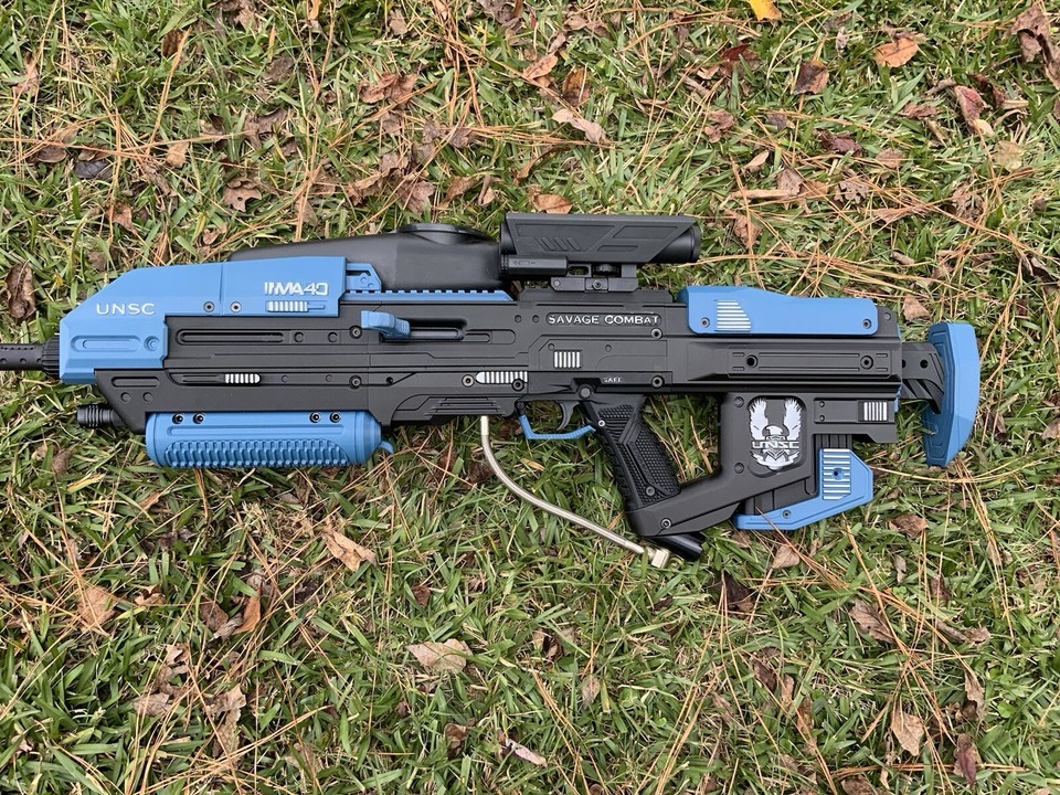 Savage Combat Halo MA40 Assault Rifle Tippmann A5 Paintball Marker W ...