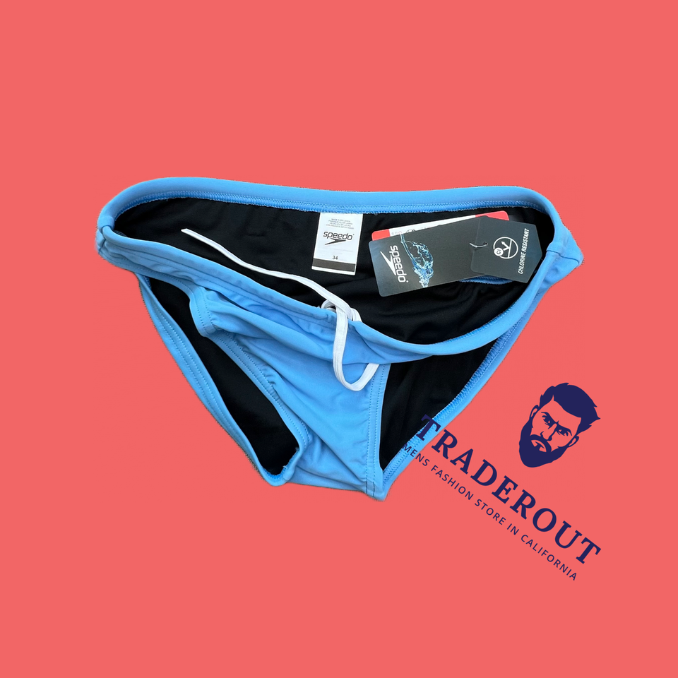 Speedo Men blue beach diving 2" swim Brief bikini Swimwear size 30 32 ...