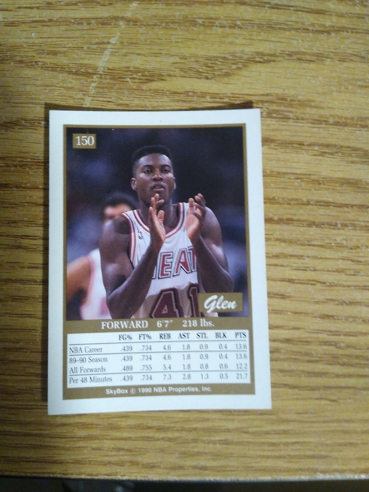 1990-91 Skybox #150 Glen Rice RC Rookie Card Miami Heat NM-MT/MINT ...