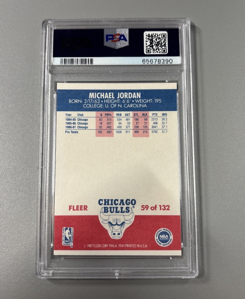 1987 Fleer Michael Jordan 2nd Year PSA 9 #59 | eBay