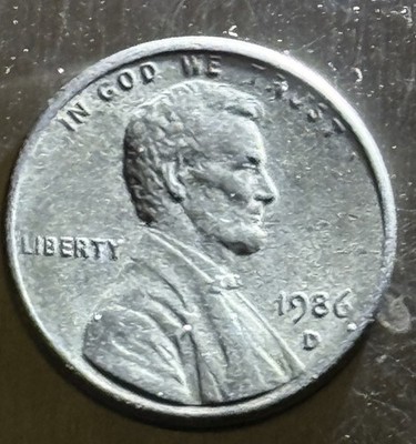 1986 D Lincoln Penny Error. Missing Copper Clad Layer | eBay