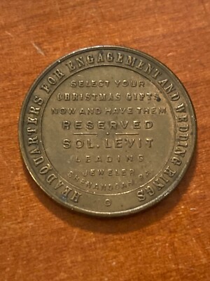 Shenandoah Pennsylvania Christmas Trade Token Sol Levit Jeweler Santa ...
