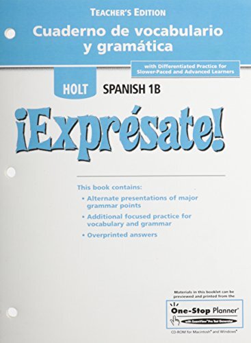 CUADERNO DE VOCABULARIO Y GRAMATICA/TEACHER'S EDITION By And Winston ...