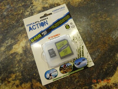 Max Flash Action 64GB Micro SD XC Waterproof Hyper speed 4K 95MBS | eBay