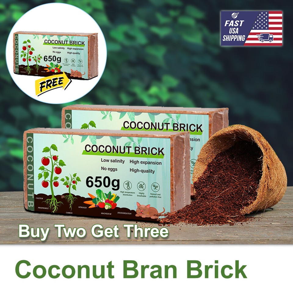 3-Pack Coco Coir Brick Fiber Growing Potting Soil Plant Growing Media ...