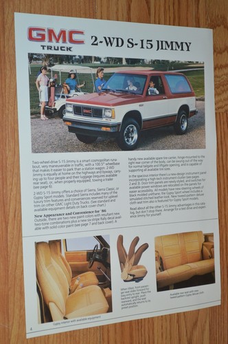 1986 GMC S15 JIMMY GYPSY SPORT ORIGINAL DEALER ADVERTISEMENT PRINT AD ...