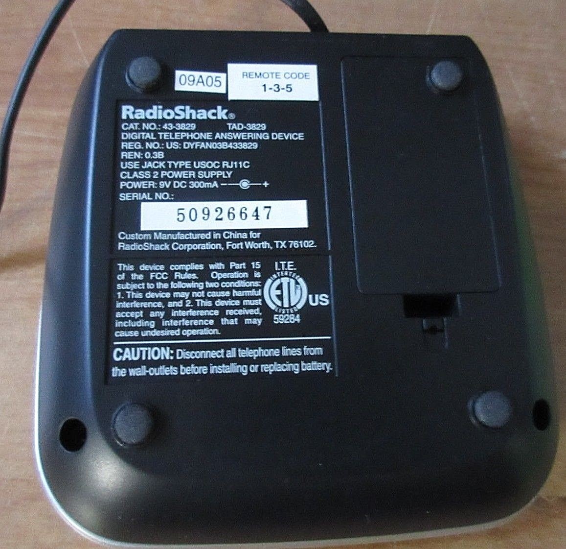 RADIO SHACK EXTENDED CAPACITY DIGITAL ANSWERING SYSTEM 43-3829 | eBay