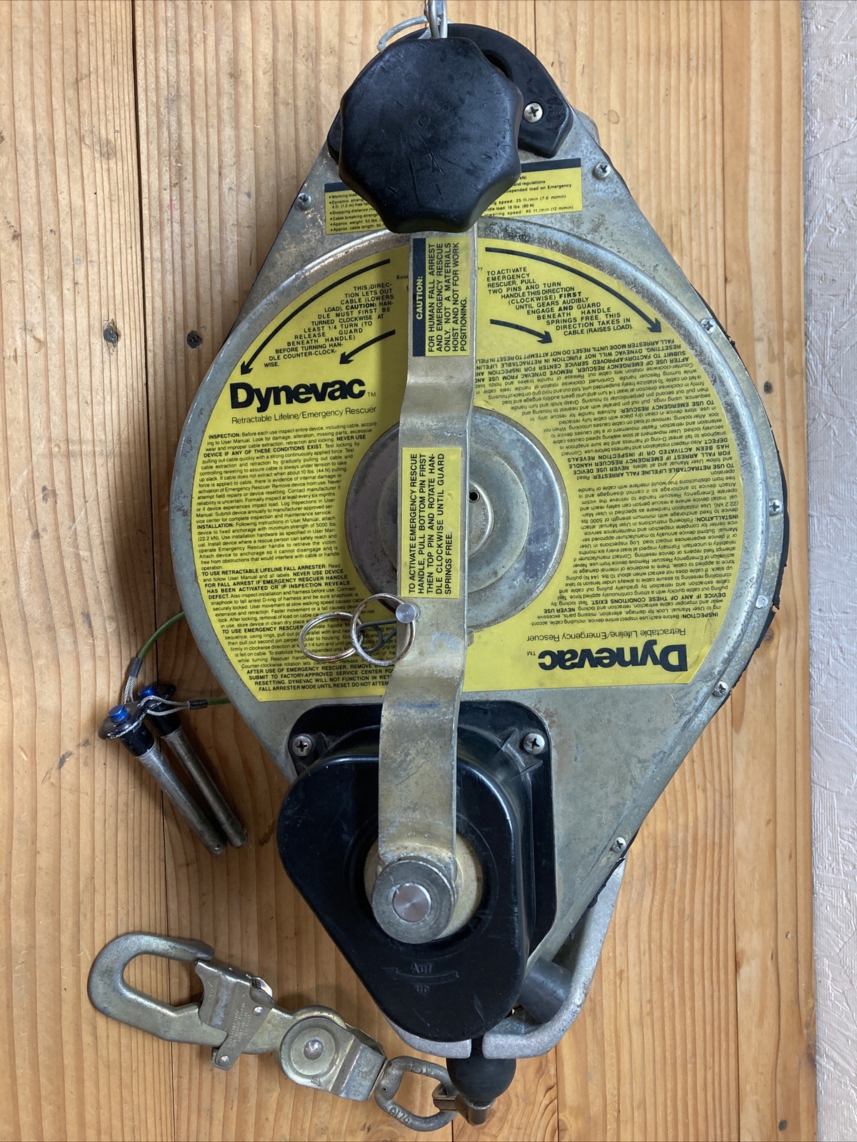 Dynevac Self Retracting Lanyard Lifeline Stainless Steel, 95 ft 506218/ ...