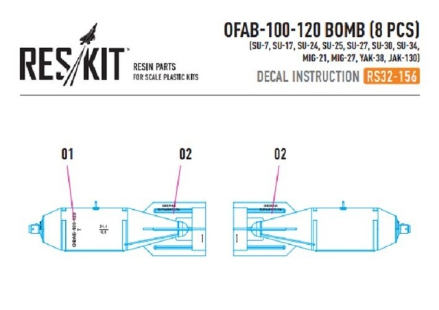 ResKit RS32-0156 Scale 1 32 OFAB-100-120 bombs 8 pcs for plastic scale model kit for sale online ...