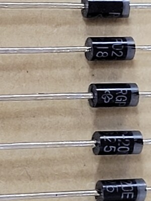 (100PC) RGP02-20E-E3/54 VISHAY Diode 2000V 500mA Thru-Hole DO-204AL (DO ...