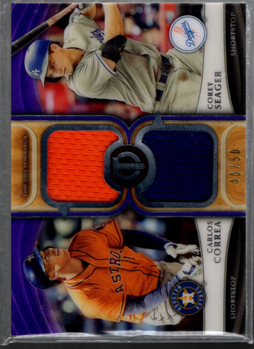 A5762 2018 Topps Tribute Dual Relics Violet #DRCSE Carlos Correa Corey ...