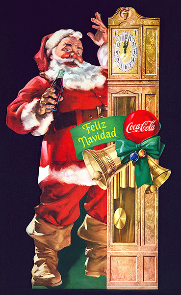Coca-Cola Santa - Clock - 1958 - Promotional Advertising Poster | eBay