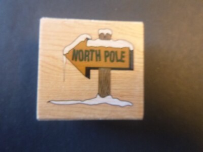 North Pole Arrow - Rubber Stamp - Wood Mounted | eBay