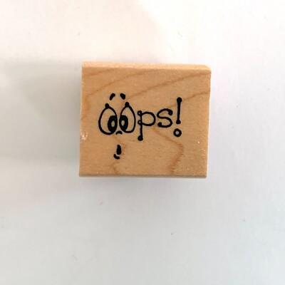 Art Impressions Wood Mount Rubber Stamp OOPS Face | eBay