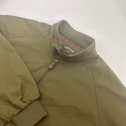 Orvis Men's Vintage Olive Green Weather breaker Bomber Jacket Lined XL ...