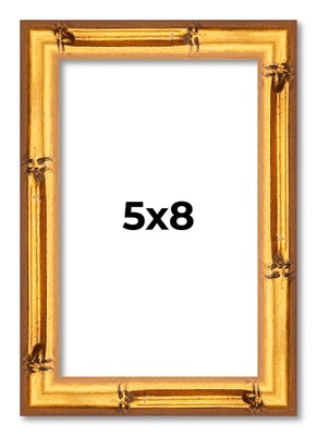5x8 Frame Gold Bamboo Picture Frame Modern Photo Frame UV Acrylic, Acid ...
