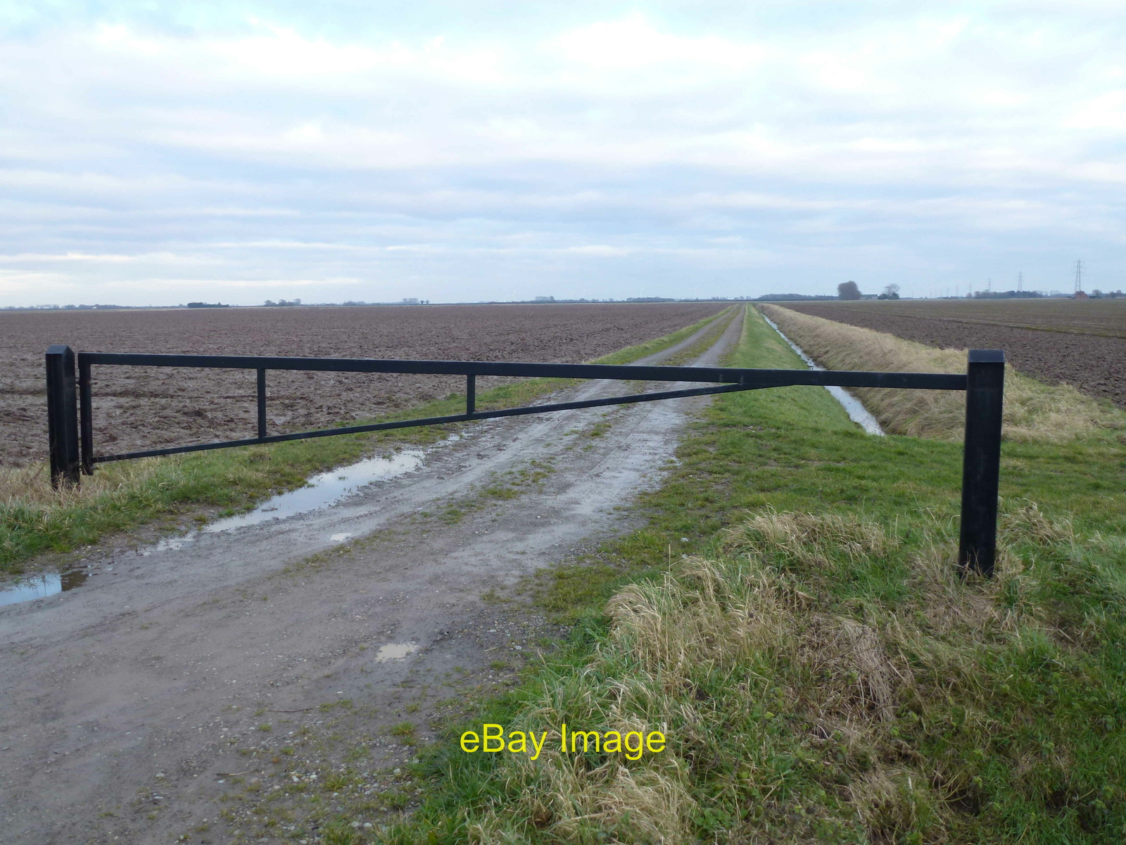 Photo 6x4 Track and farmland on Holbeach Marsh Off Middle marsh Road ...