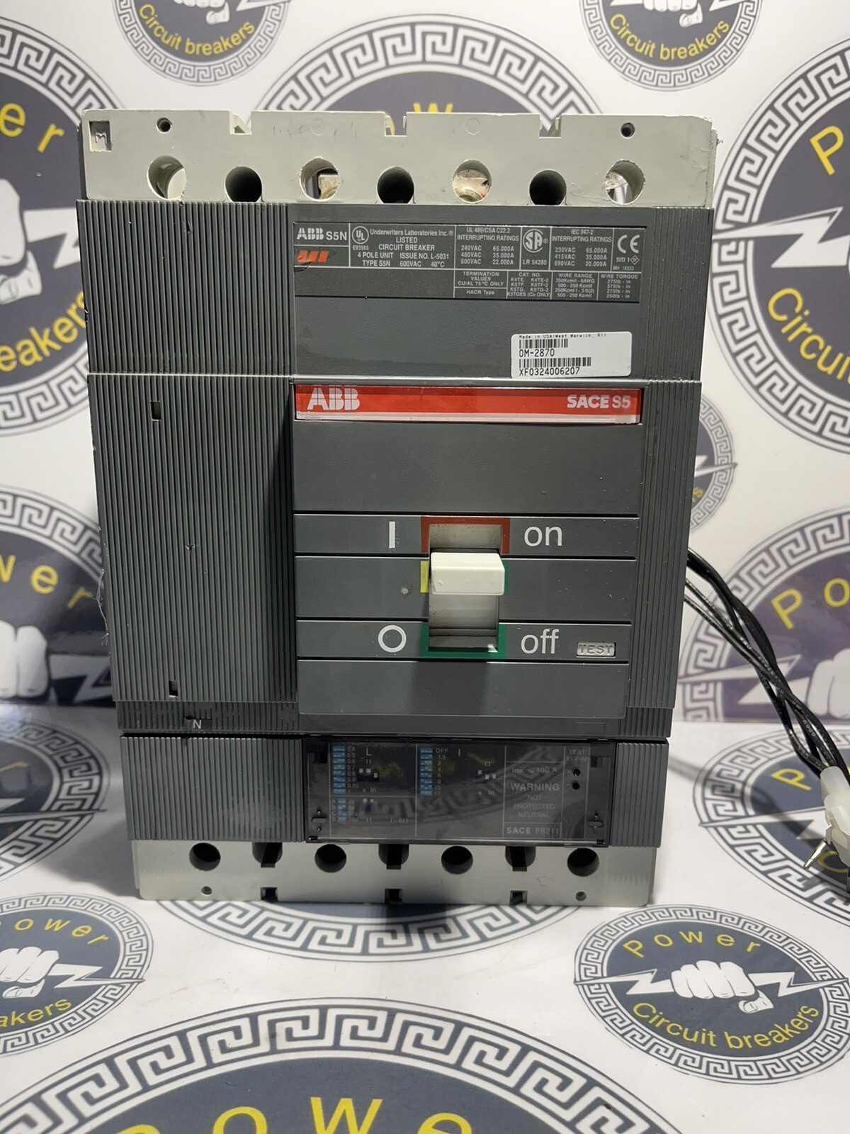 ABB SACE S5 S5N (530-0340) 4-Pole 600V Circuit Breaker w/ Aux and Shunt ...