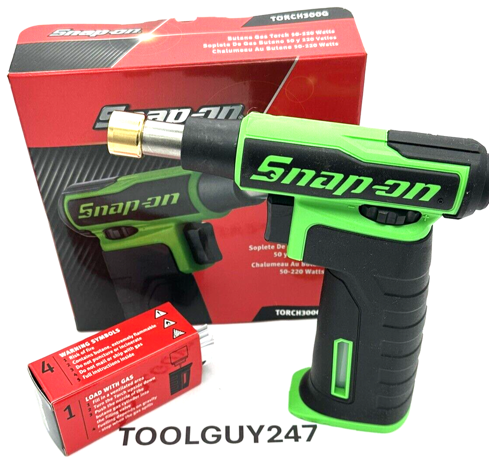 SNAP ON TOOLS GREEN BUTANE GAS TORCH TORCH300 TORCH300G HEATGUN NEW IN ...