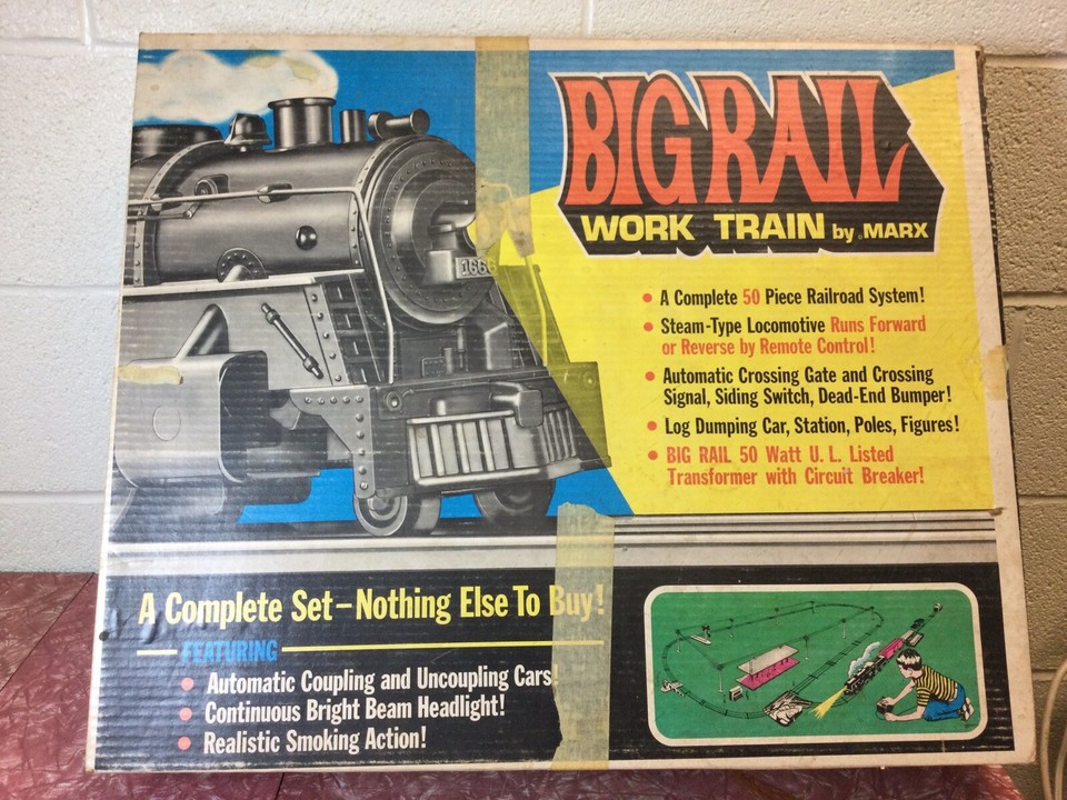VINTAGE Marx O Scale Big Rail Work Train Set #51350 Original Box No ...