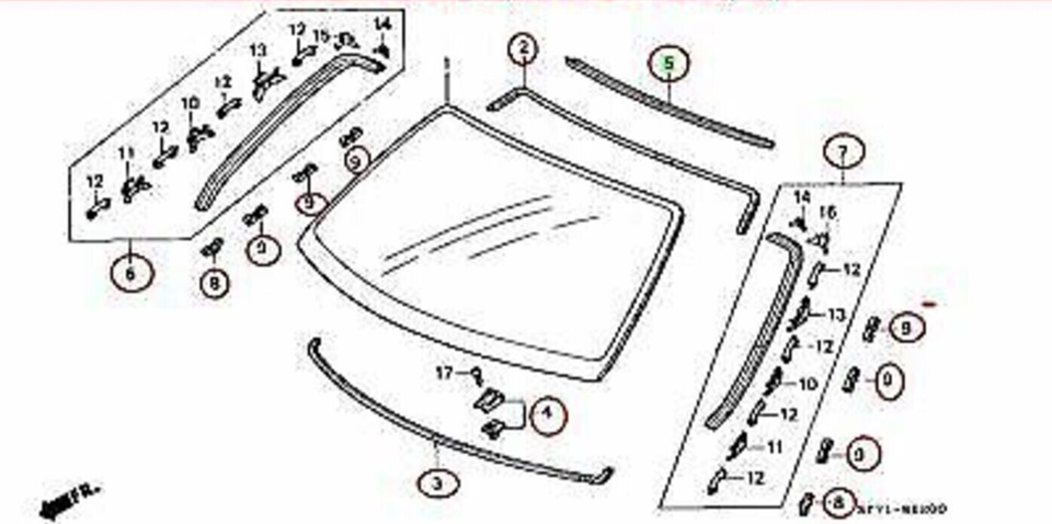 Acura HONDA Genuine INTEGRA GSR 94-01 DC1 DC2 Front Glass Windshield ...