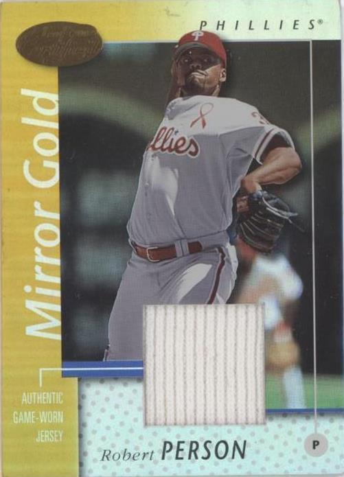 2002 Leaf Certified - Robert Person #18 Mirror Gold Materials /25 (MEM ...