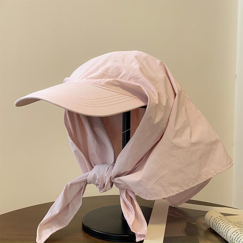 Women Solid Quick Drying Sun Hat Baseball Cap Outdoor Head Hair Scarf ...