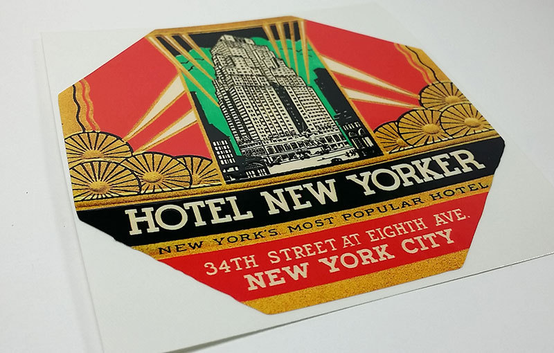 Hotel New Yorker Vintage Style Travel Decal / Vinyl Sticker, Luggage ...