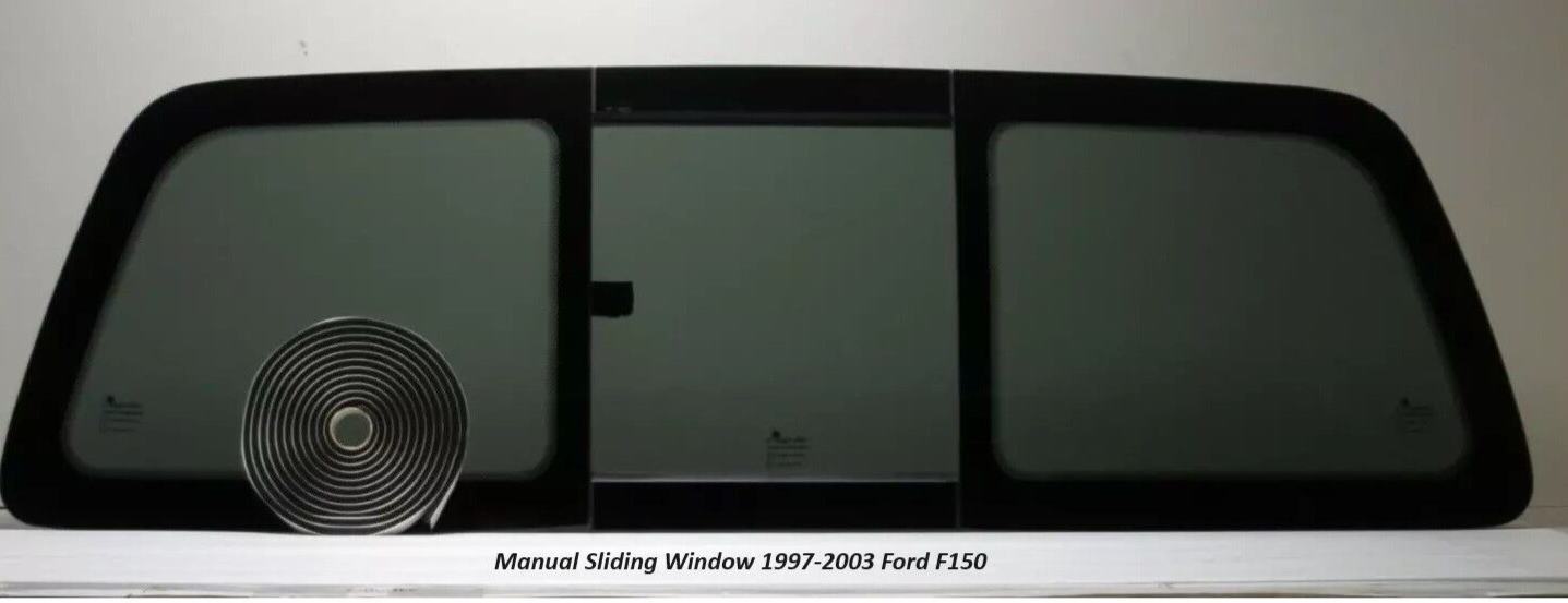 Fits: 1997-2003 Ford F150 Rear Manual Sliding Glass Window + Butly Tape ...