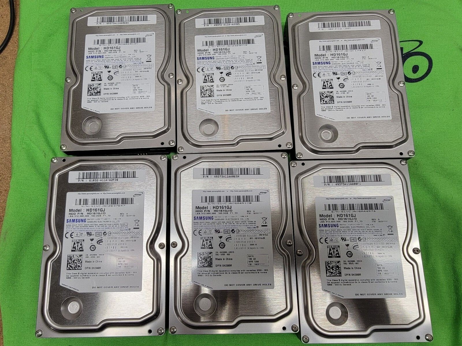 LOT OF 6 Samsung SpinPoint F1 160 GB,Internal,7200 RPM,3.5" (HD161GJ ...