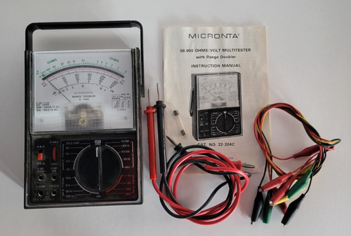 Vintage Micronta Volt Ohm Resistance ~ Multitester Analog Meter 22-204C ...