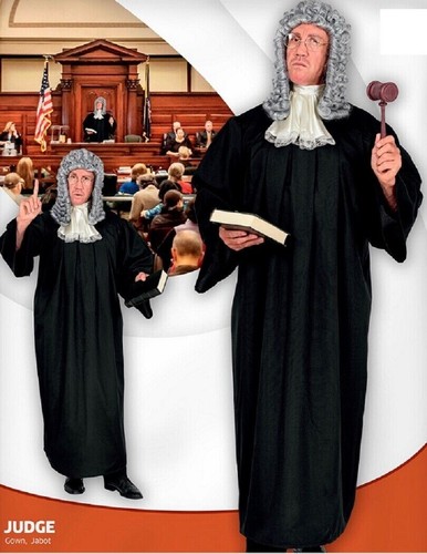 Adult Judge Wig Gown Toga and Jabot, Vocation, Theme Party, Carnival ...