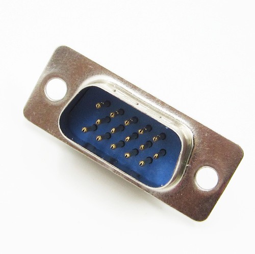 VGA Male Plug Socket 15-Pin D-SUB 3 Rows Solder Type DB15 Connector ...