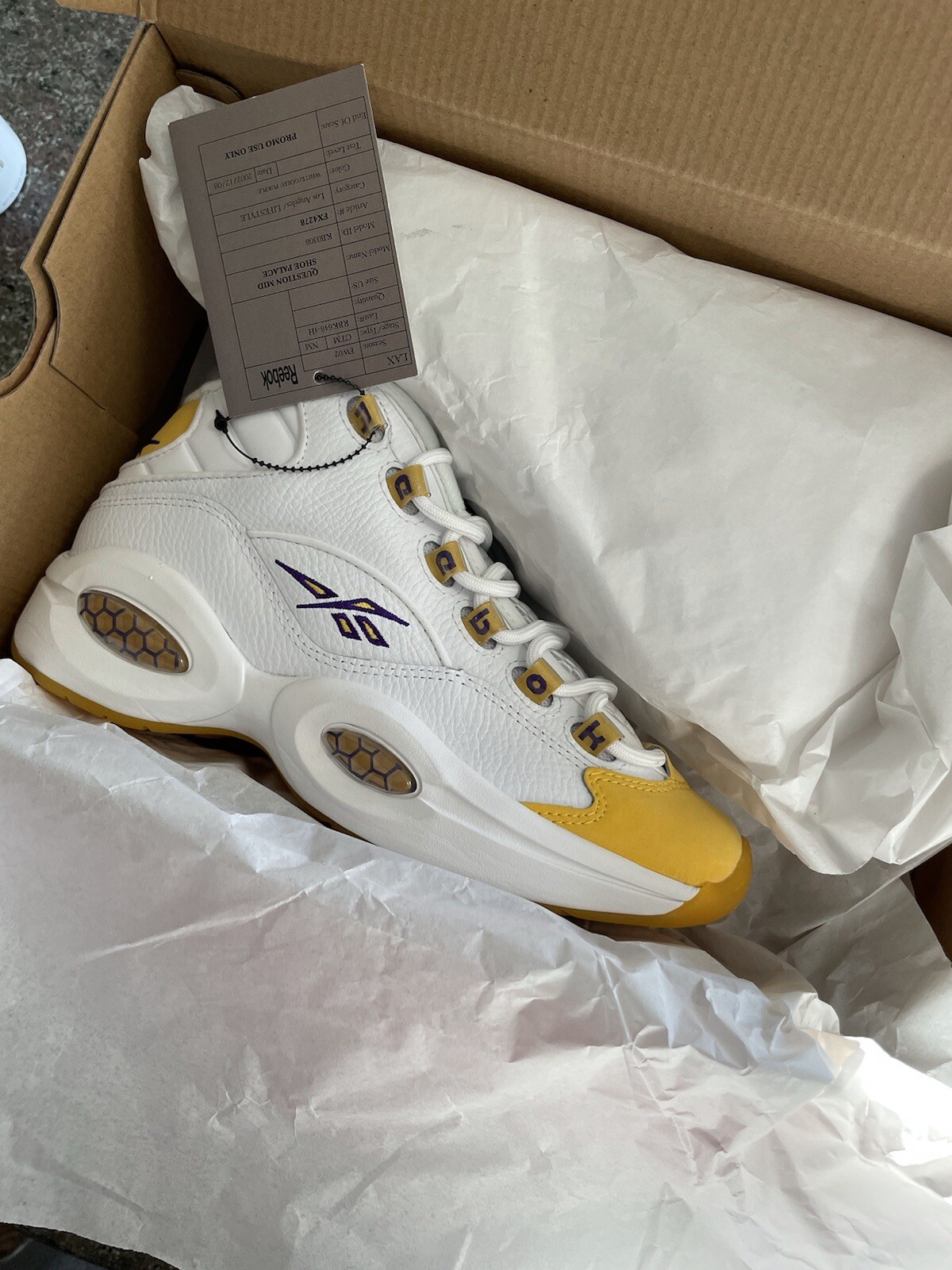 Size 4.5 - Reebok Question Mid Yellow Toe for sale online | eBay