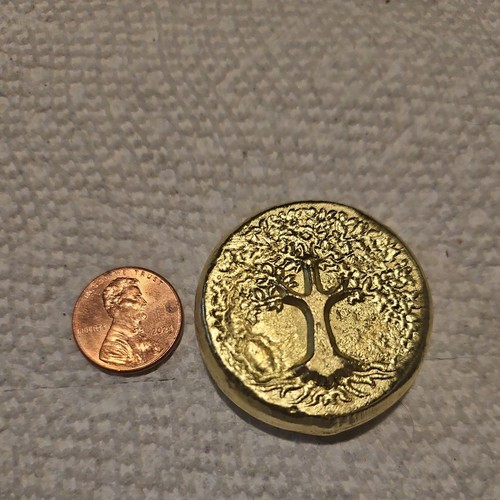 Amazing Brass That Looks Just Like Gold, 3.29oz Tree Coin, Made By Hand ...