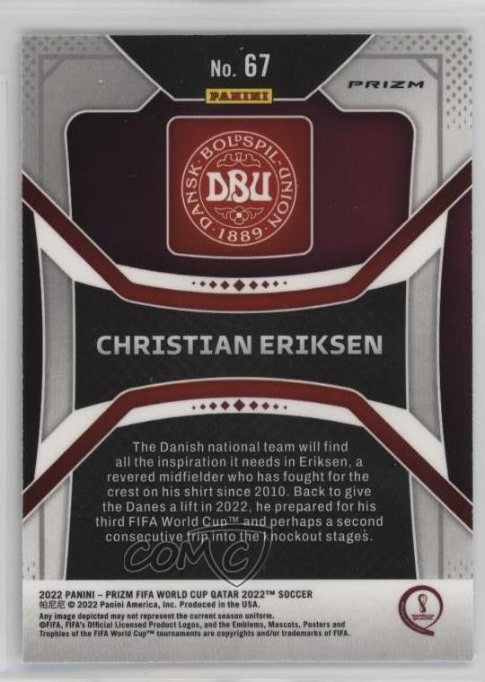 2022 Panini Prizm World Cup Qatar Silver Prizm Christian Eriksen #67 | eBay