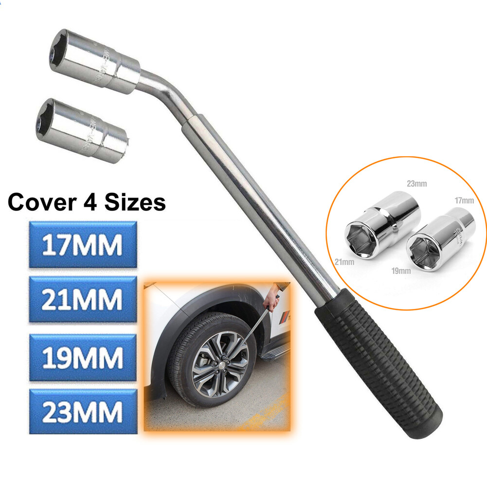 Telescoping Lug Wrench Standard Sockets Breaker Bar Wheel Tire Rim Lock ...