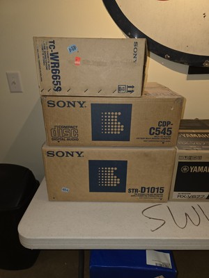 90s Vintage AV Bundle Sony STR-D1015, TC-WR655S, CDP-C545 In Box w ...