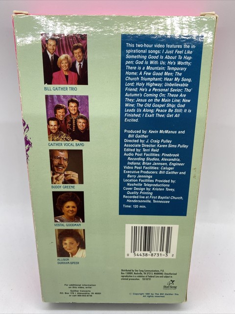 RARE OOP Bill Gaither Trio & Gaither Vocal Band VHS in Concert 1991 ...