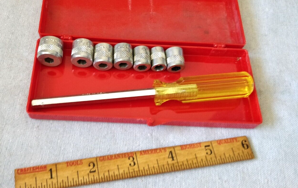 NOS USA Made - Socket Set -- 1/4" Drive with spinner handle | eBay