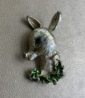 VINTAGE SIGNED AVON DEER BROOCH WITH GREEN WREATH AND CRYSTAL EYE | eBay