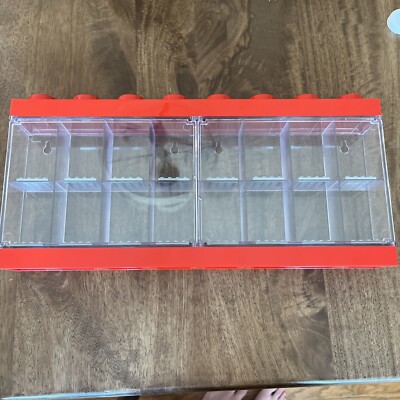 Lego Minifigure Display Case 16 Red Large Fits Sixteen Minifigs plastic ...