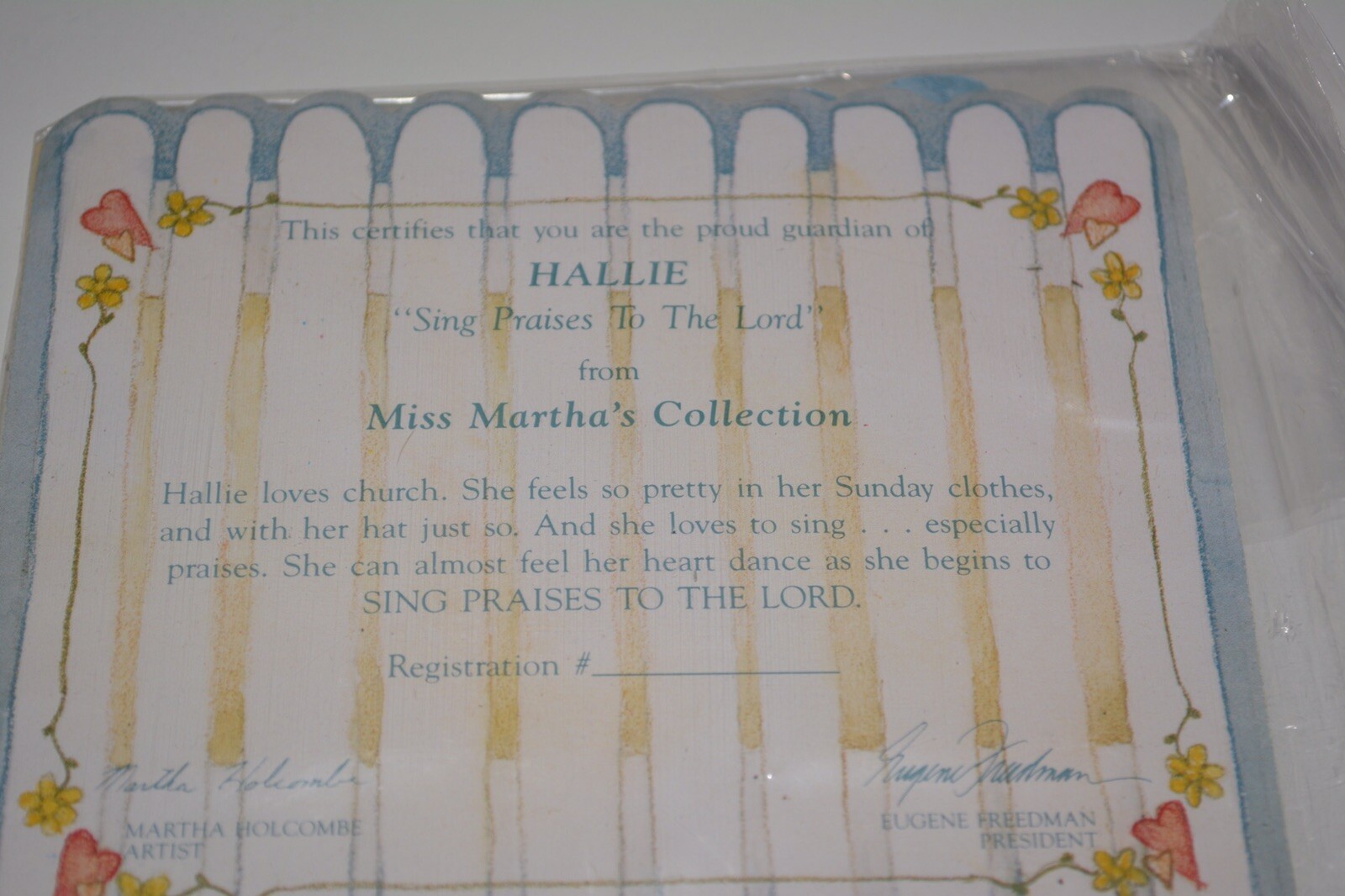 Enesco Miss Marthas Collection Hallie Sing Praises To The Lord 1991 ...