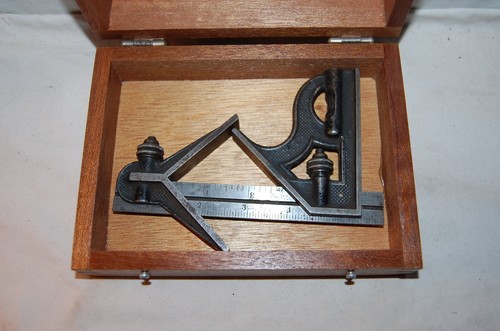 Vintage Starrett 6" Combination Square Orig. Scissor Jointed Wood Box ...