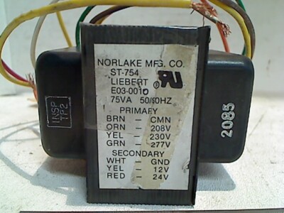 NORLAKE MFG. CO. LIEBERT 75VA 50/60HZ TRANSFORMER ST-754 | eBay