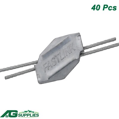 40x Fastlink 2.2mm to 3.5mm Wire Joiners Tensioning Fence strainer ...