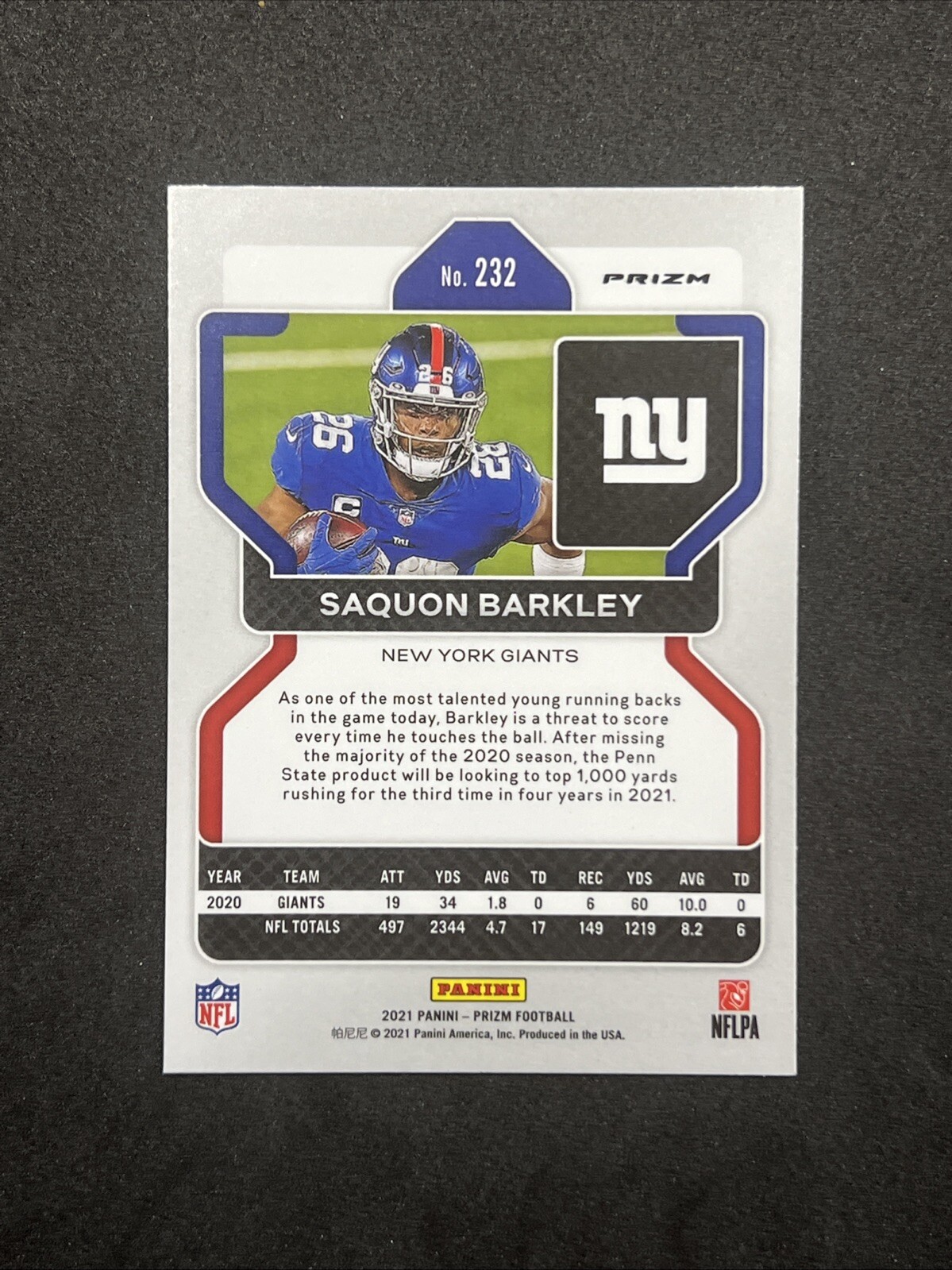2021 Panini Prizm - Snake Skin Prizm #232 Saquon Barkley for sale ...