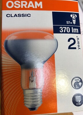 Osram Classic Halogen R80 64544 Reflector Lamp E27 57W=75W 2800K 370 Lm ...
